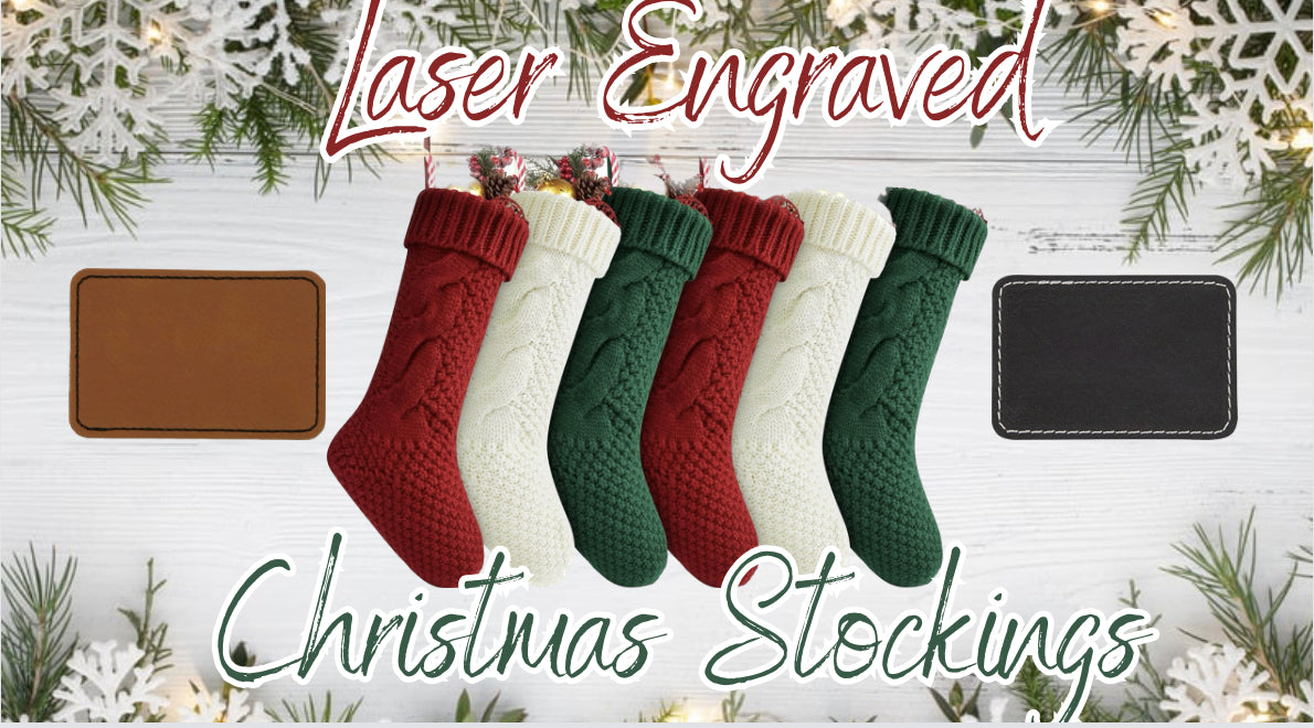 Christmas Stocking w/ Laser Engraved Patch – Katie by the Glass