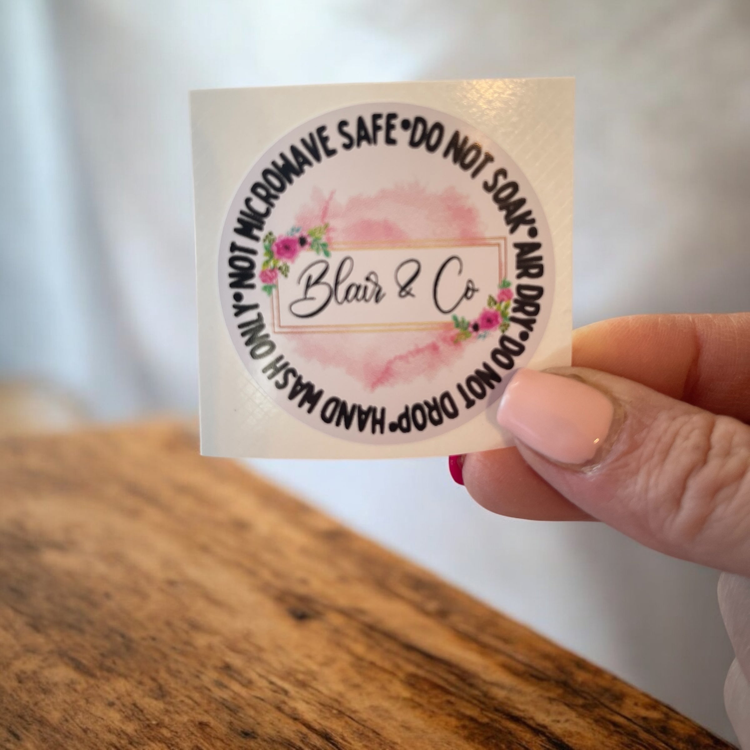 Cup Care Decal with Custom Logo (100 Pack) – Katie by the Glass